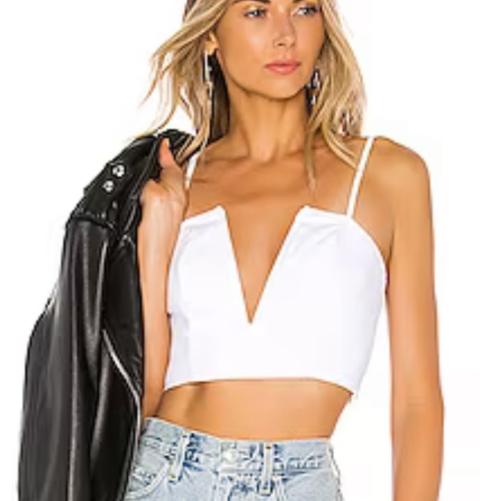 Superdown White Crop Top - Gem